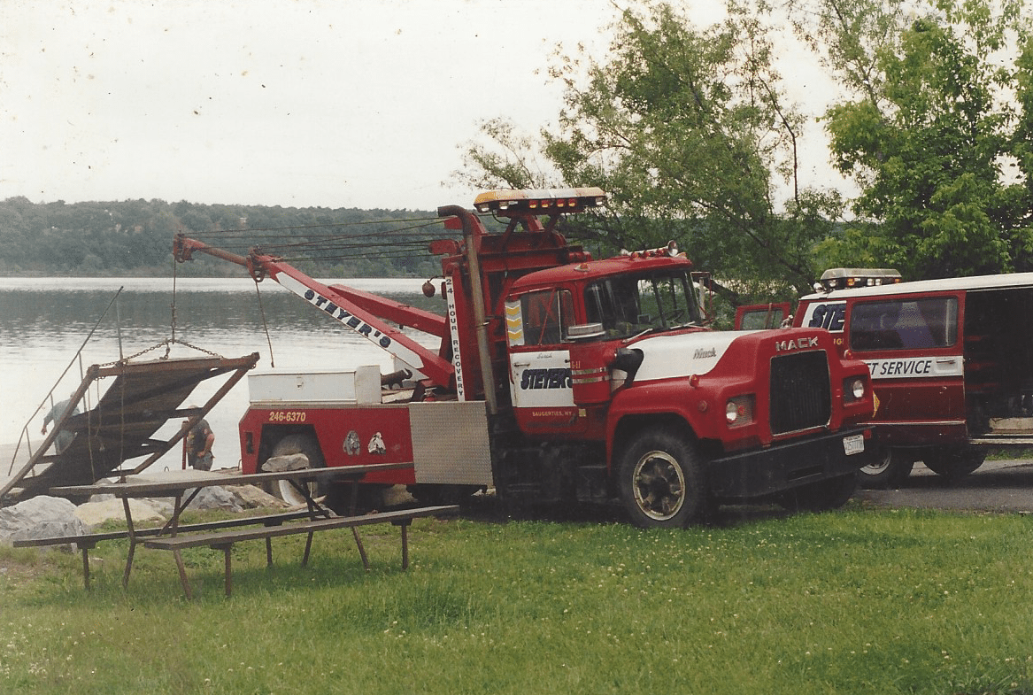 Moving docks with the MACK - Steyer’s Hudson Valley Auto, Inc.